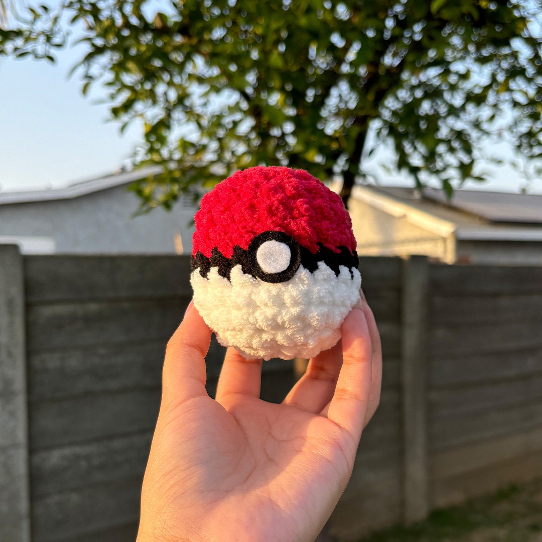 Crochet Pokemon Poke Ball | Poke Ball Plush | Pokemon Gift - Etsy