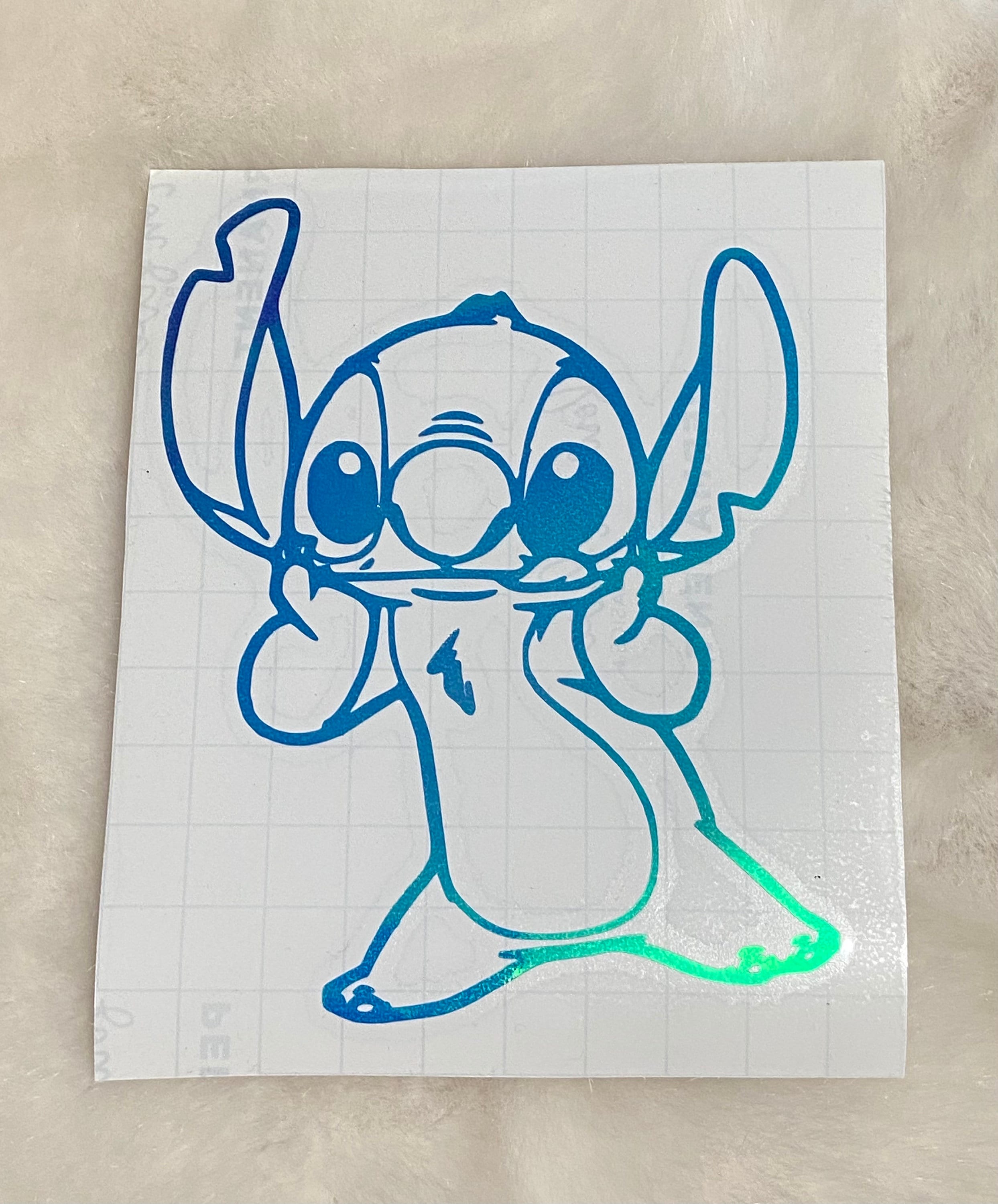 Stitch Vinyl Decal (holographic Blue) - Etsy