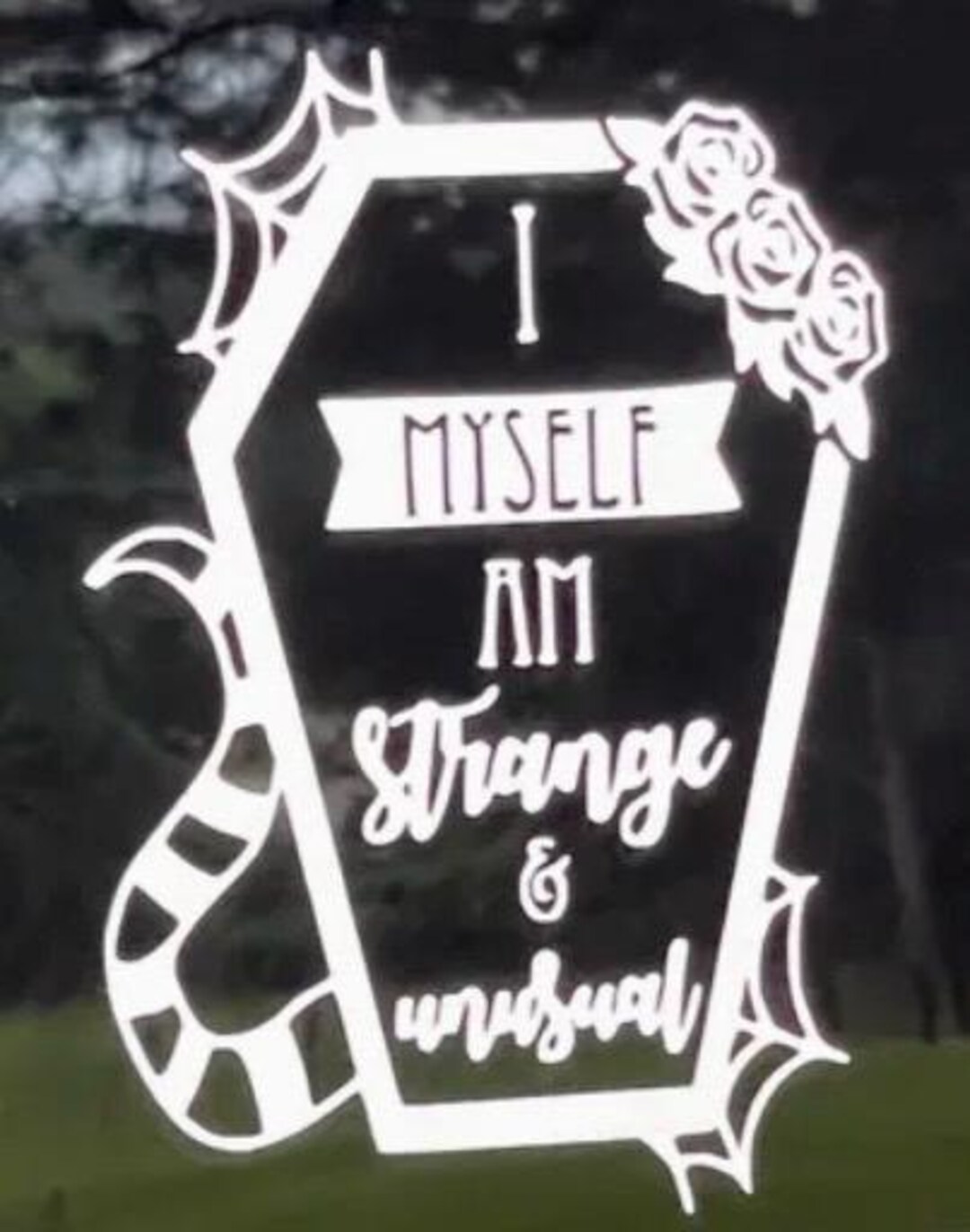 Strange and Unusual Beetlejuice Theme Vinyl Decal (white) - Etsy