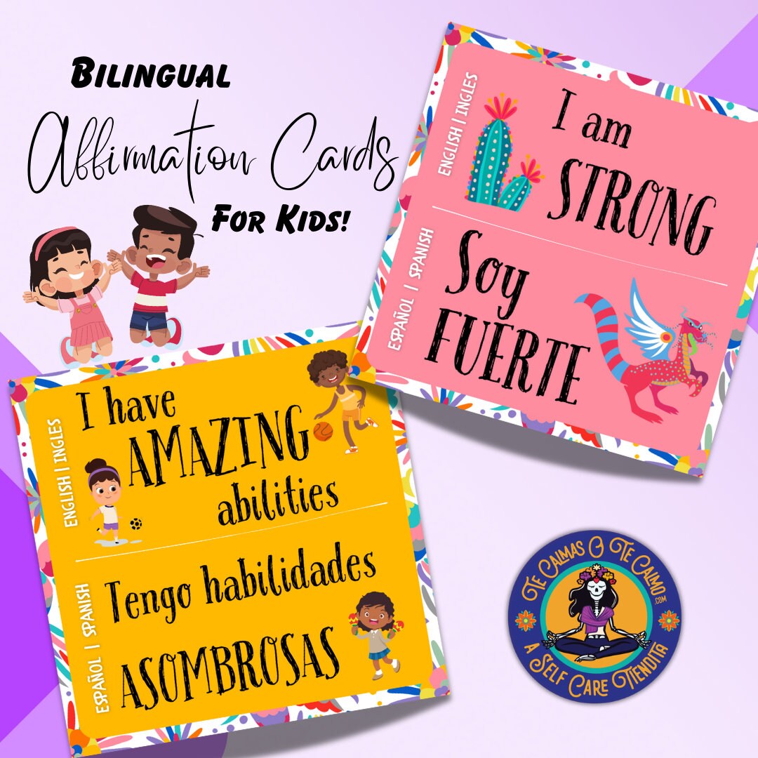 Bilingual Affirmation Cards for Kids: Spanish English Empowerment Tools ...