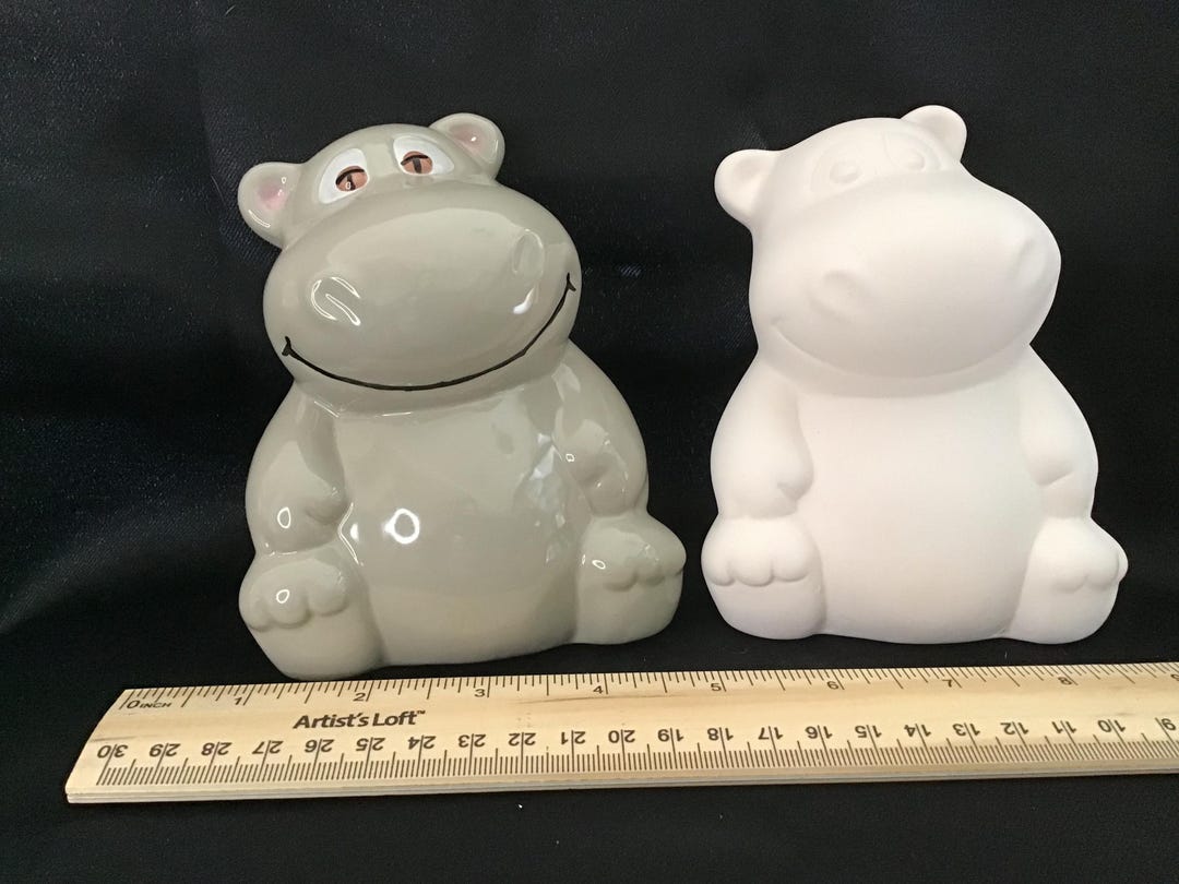 Little Happy Hippo Bank Bisque - Etsy