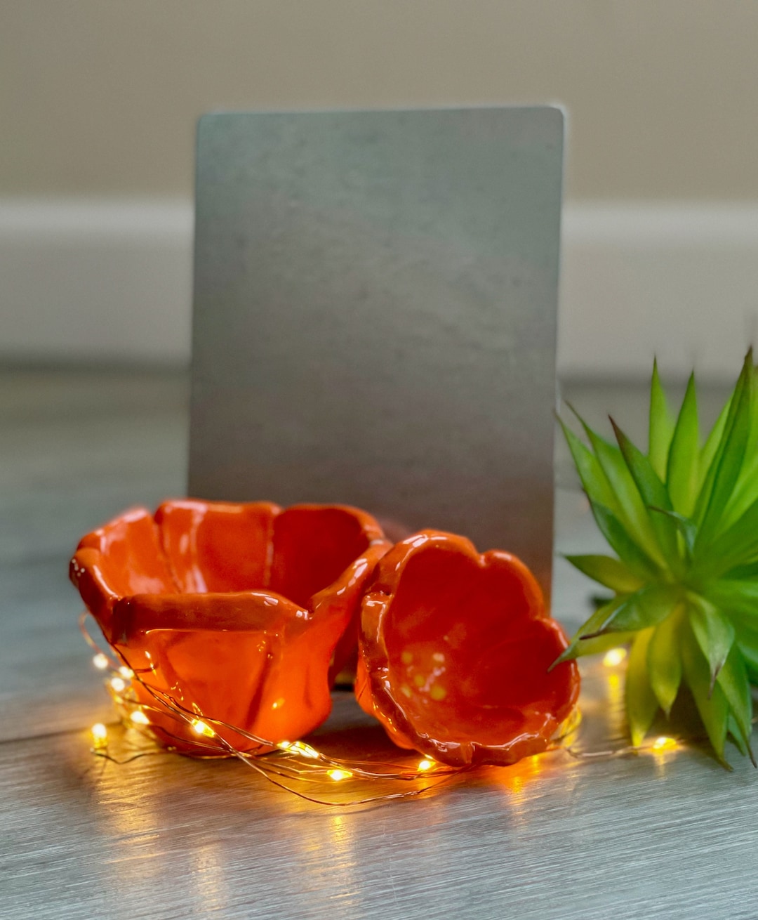 Set of Two Poppy Trinket Dishes - Etsy