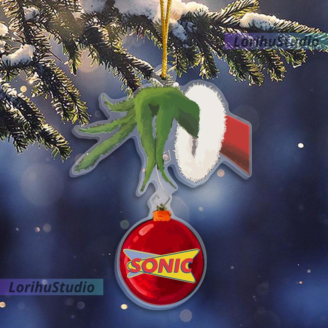 Grinch Hand Holding Sonic Drive-in Snowflake Christmas - Etsy