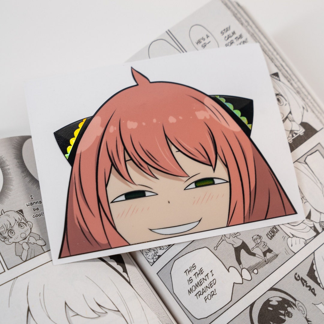 Smug Face Spy Girl Car Decal Sticker Peeker HOLO Anime Car Decal Anime ...