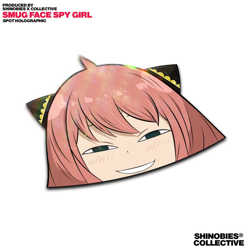 Smug Face Spy Girl Car Decal Sticker Peeker HOLO Anime Car Decal Anime ...