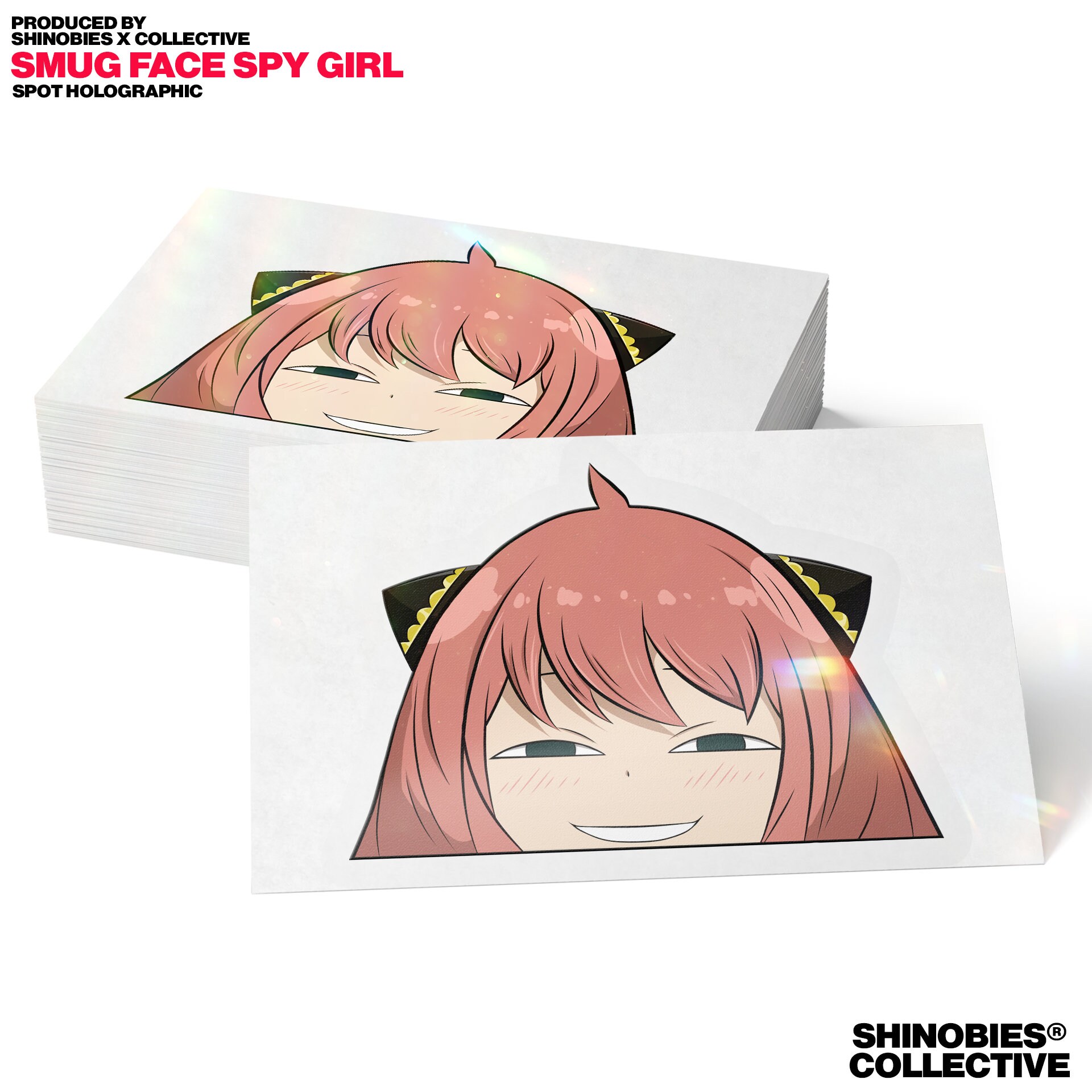 Smug Face Spy Girl Car Decal Sticker Peeker HOLO Anime Car Decal Anime ...
