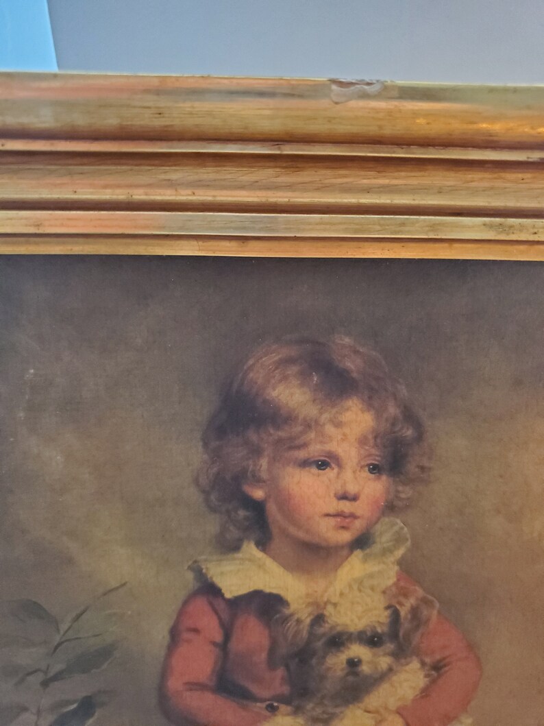 Vintage Arthur Devis Framed Master Simpson Boy With Dog Litho Print of ...