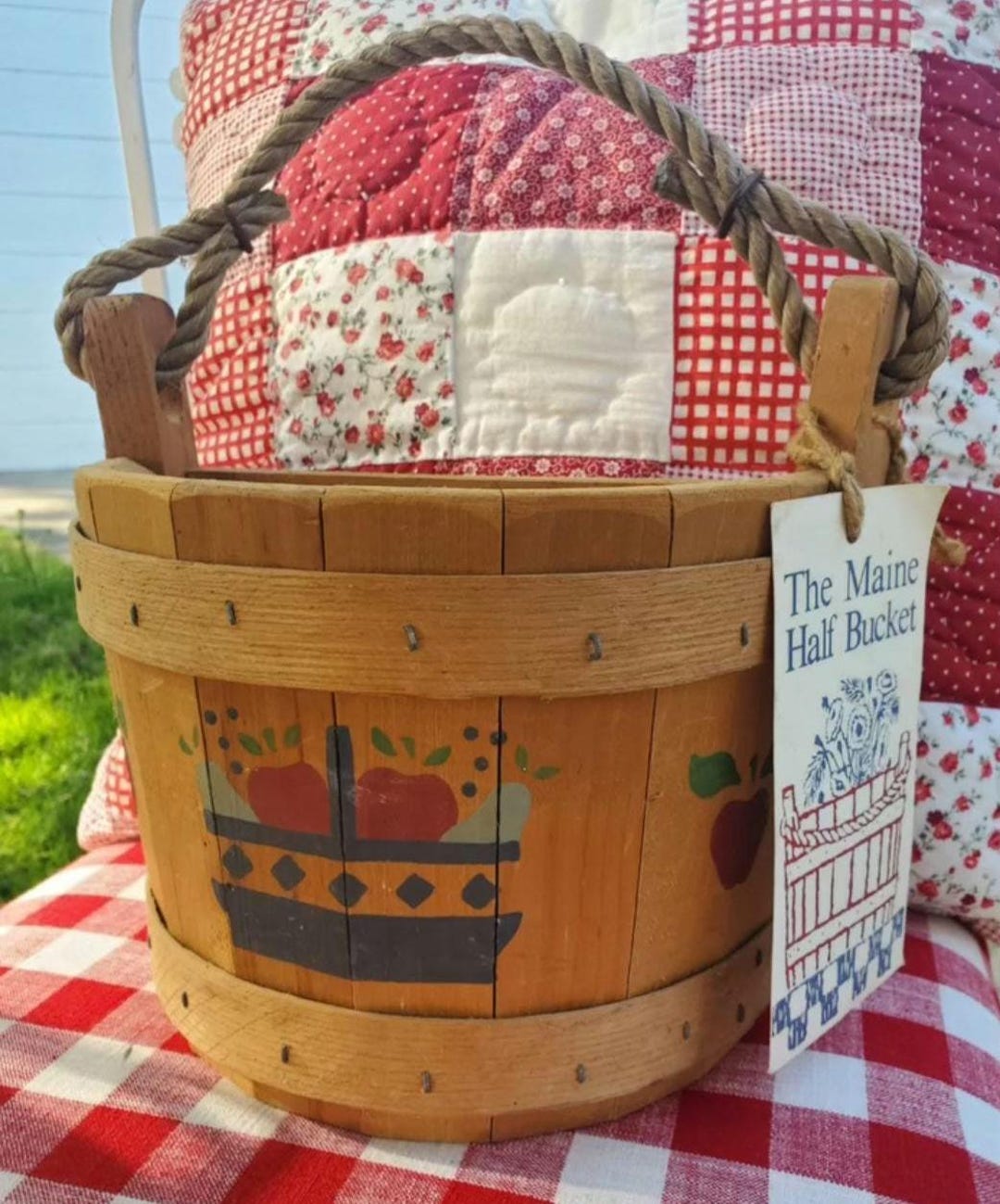 Vintage Wooden Half Bucket From the Maine Bucket Company - Etsy
