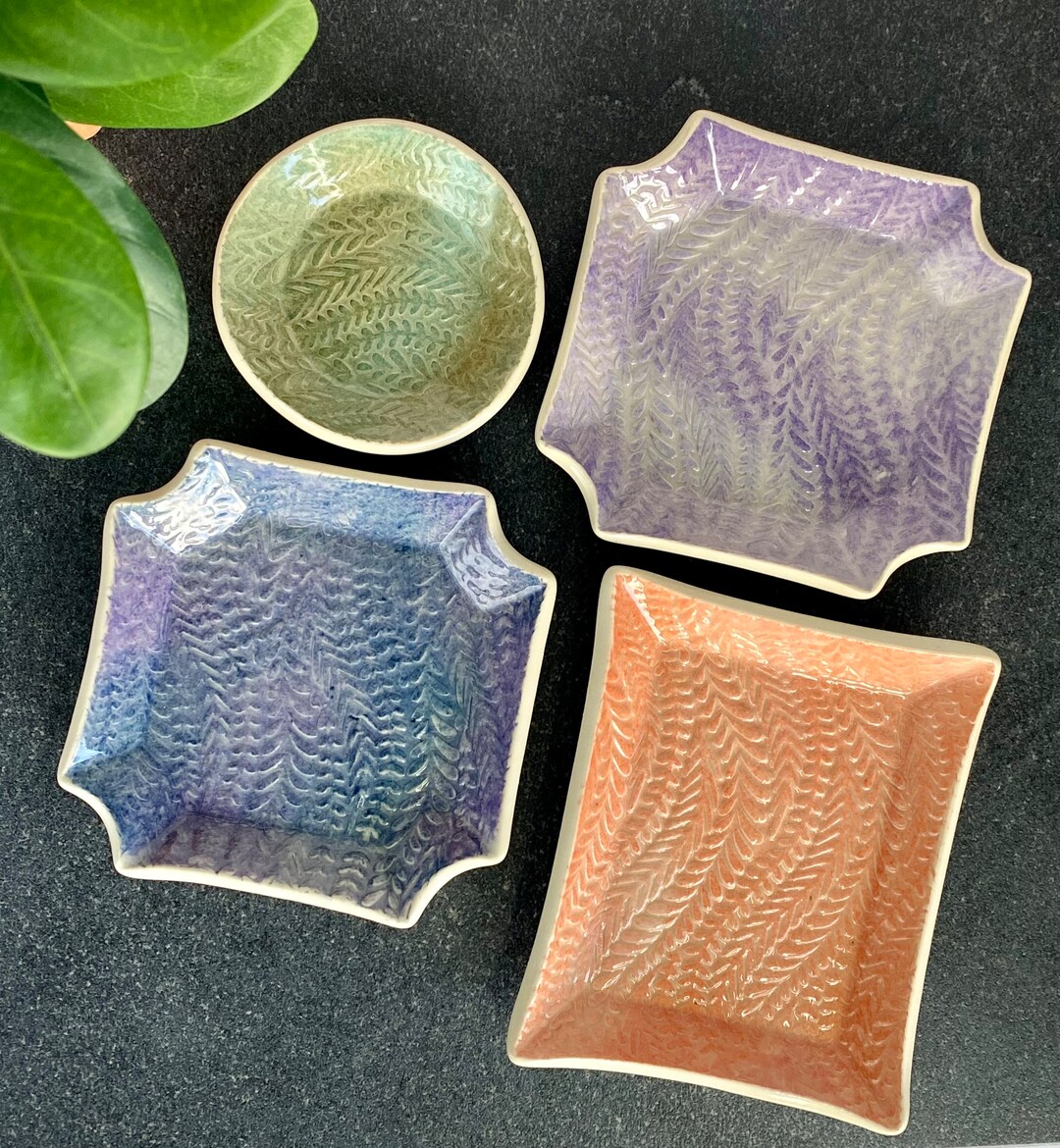 Tie-dye Textured Dish Jewelry Dish Trinket Tray Ring Dish Handmade ...