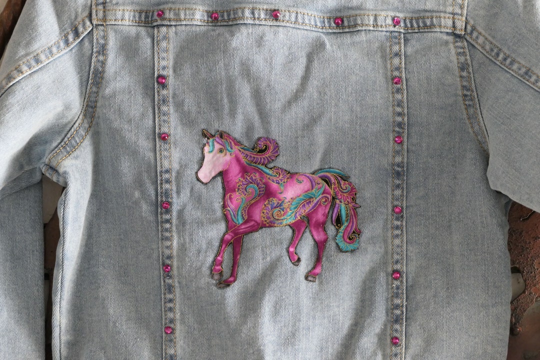 Custom Denim Jacket With Appliqués, Fringe And/or Crystals - Etsy