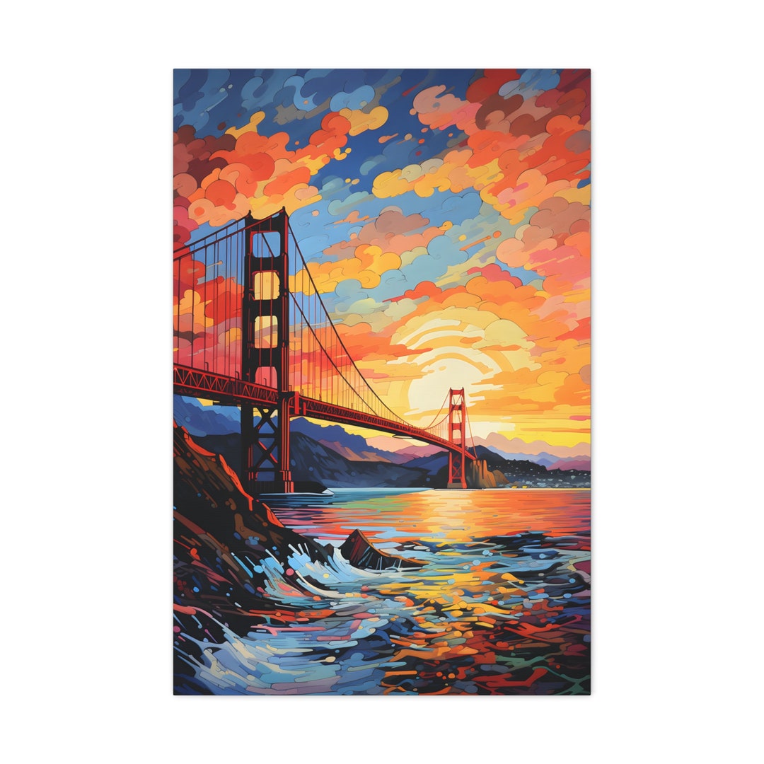 Golden Gate Bridge | Canvas Painting | Includes Frame | California ...