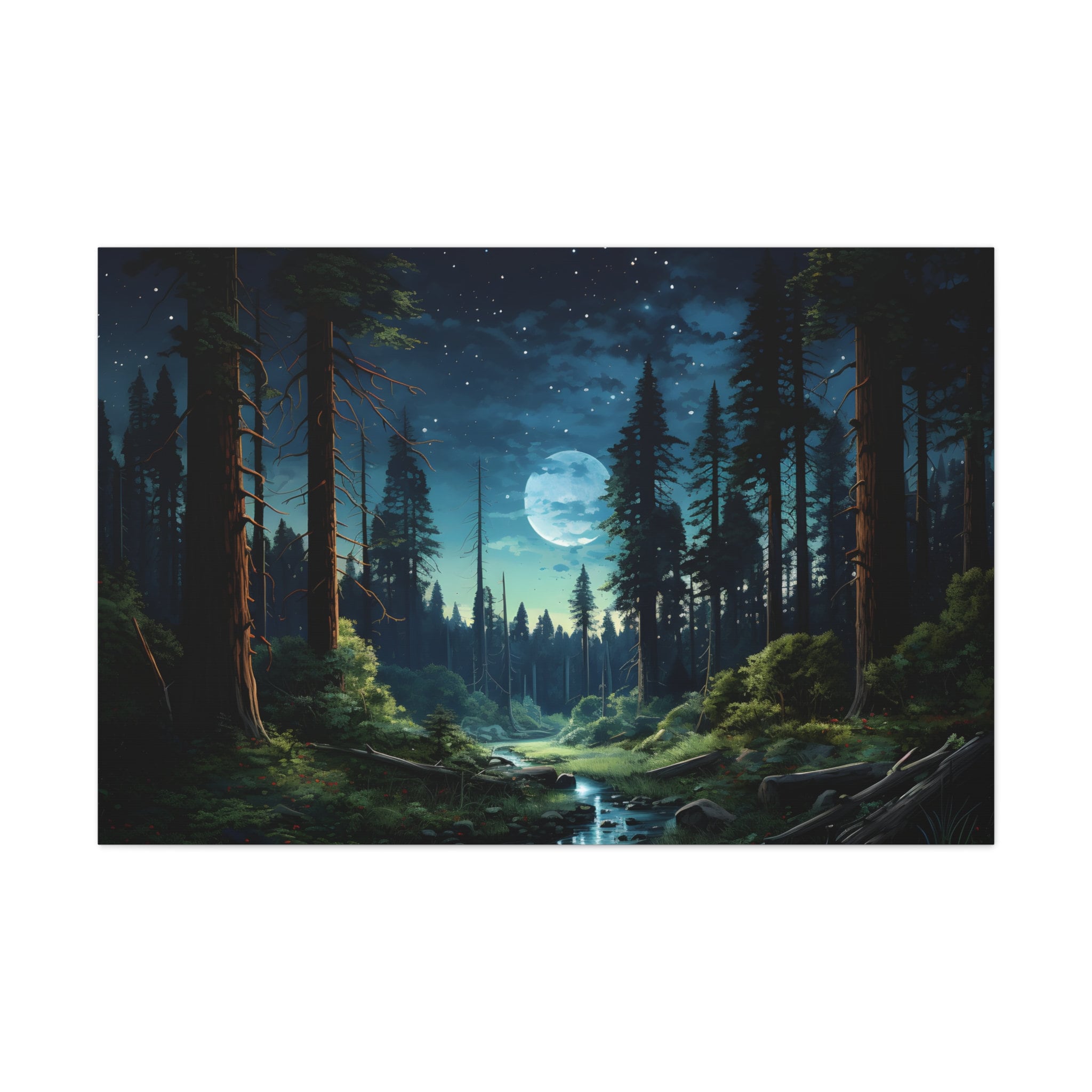 Redwood Night Forest Painting | Canvas Painting | Includes Frame ...