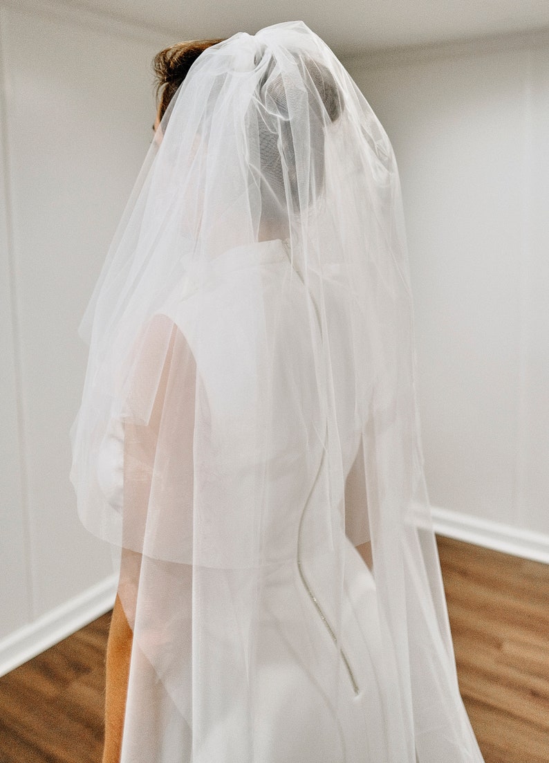 Cathedral Style White Bridal Veil / Double Layer With Comb - Etsy