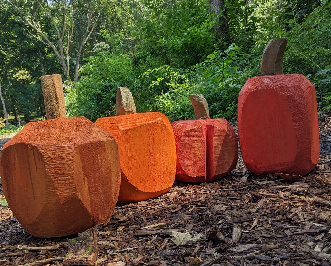 Cute Chainsaw Carved Pumpkin, Halloween Decor, Cute Halloween ...