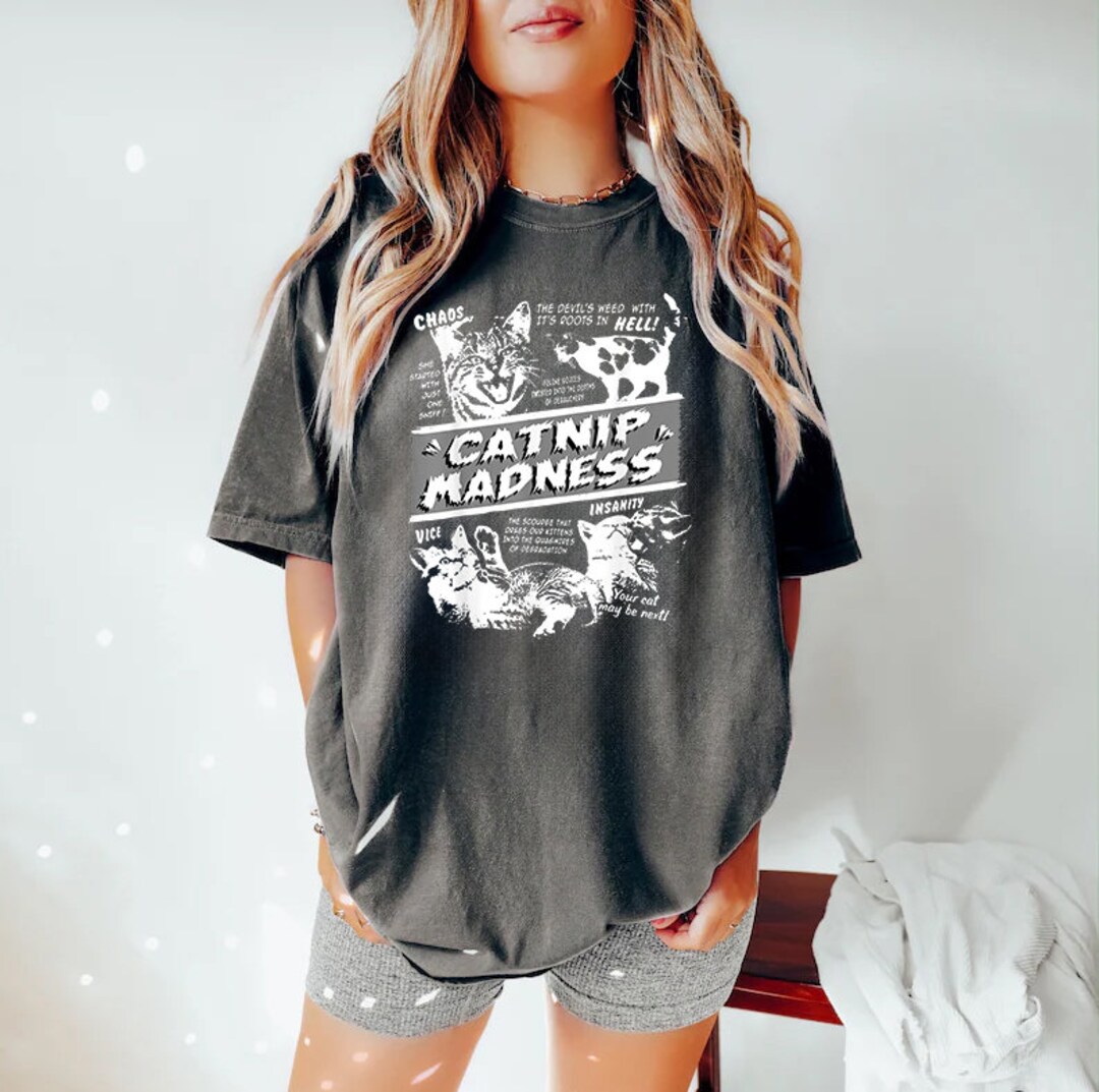 Funny Cat Shirts for Women Men, Catnip Madness, Crazy Shirts, Cool ...