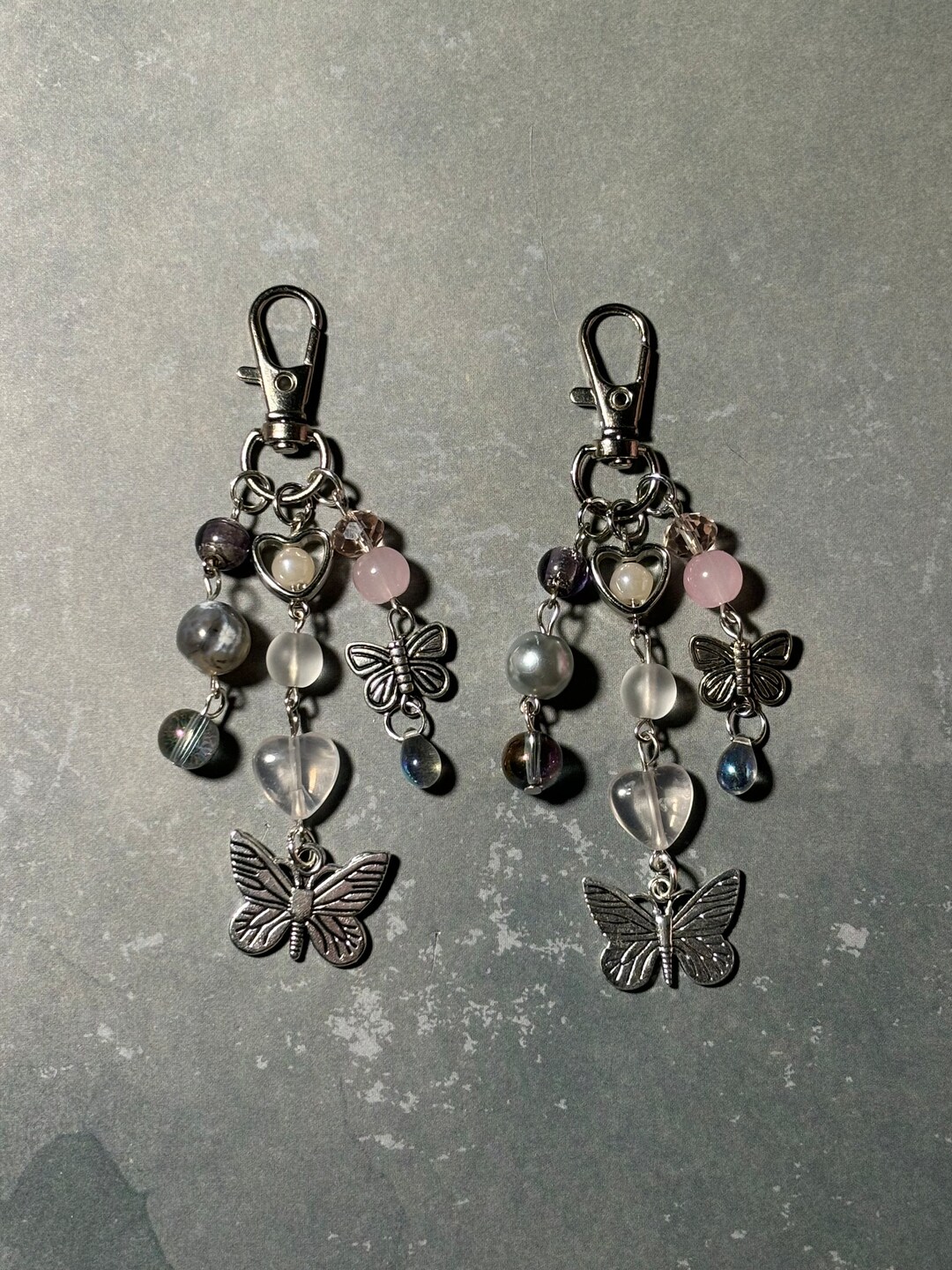 Unique Glass Beaded Keychains Butterflies, Sea Themed, Jellyfish Etc - Etsy