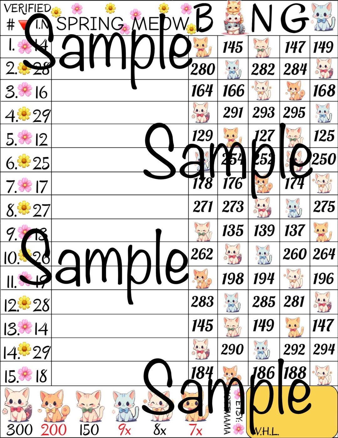 300 Multie Payout It’s Spring Time Bingo Board - Etsy