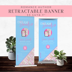 Romance Author Stand up Banner Template | Ebook Banner | Retractable ...