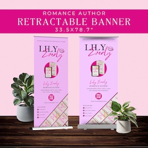 Romance Author Stand up Banner Template | Ebook Banner | Retractable ...