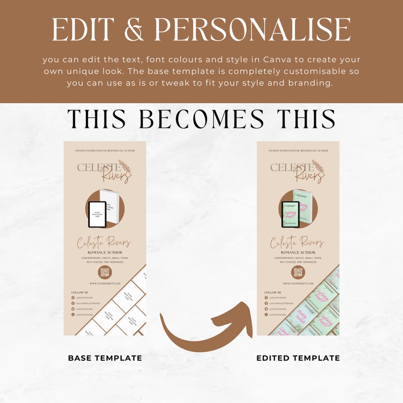 Romance Author Stand up Banner Template Ebook Banner Retractable Banner ...