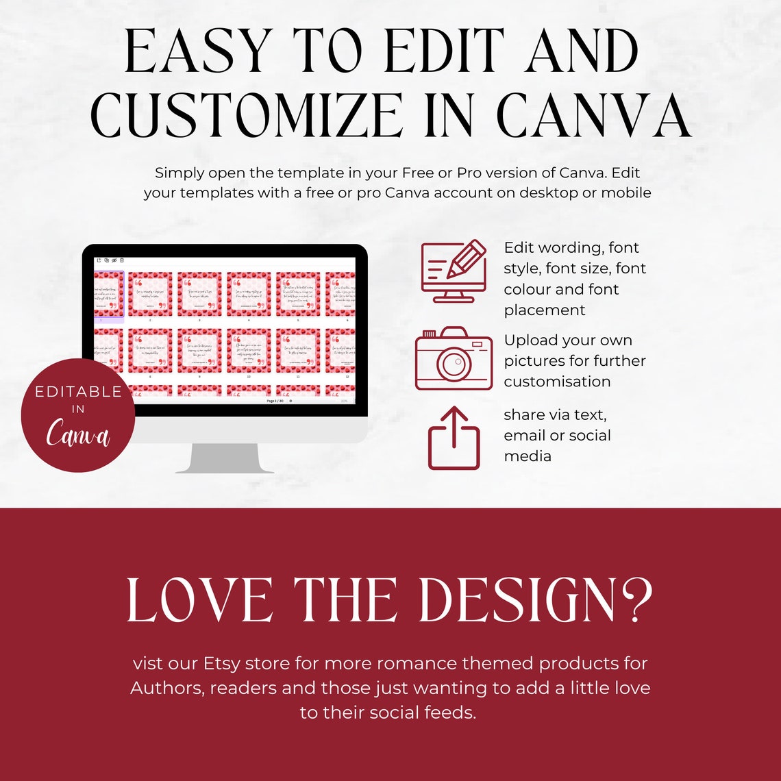 Canva Template Valentines Day Social Media Posts Template Editable ...