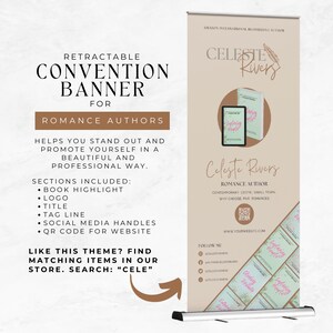 Romance Author Stand up Banner Template | Ebook Banner | Retractable ...