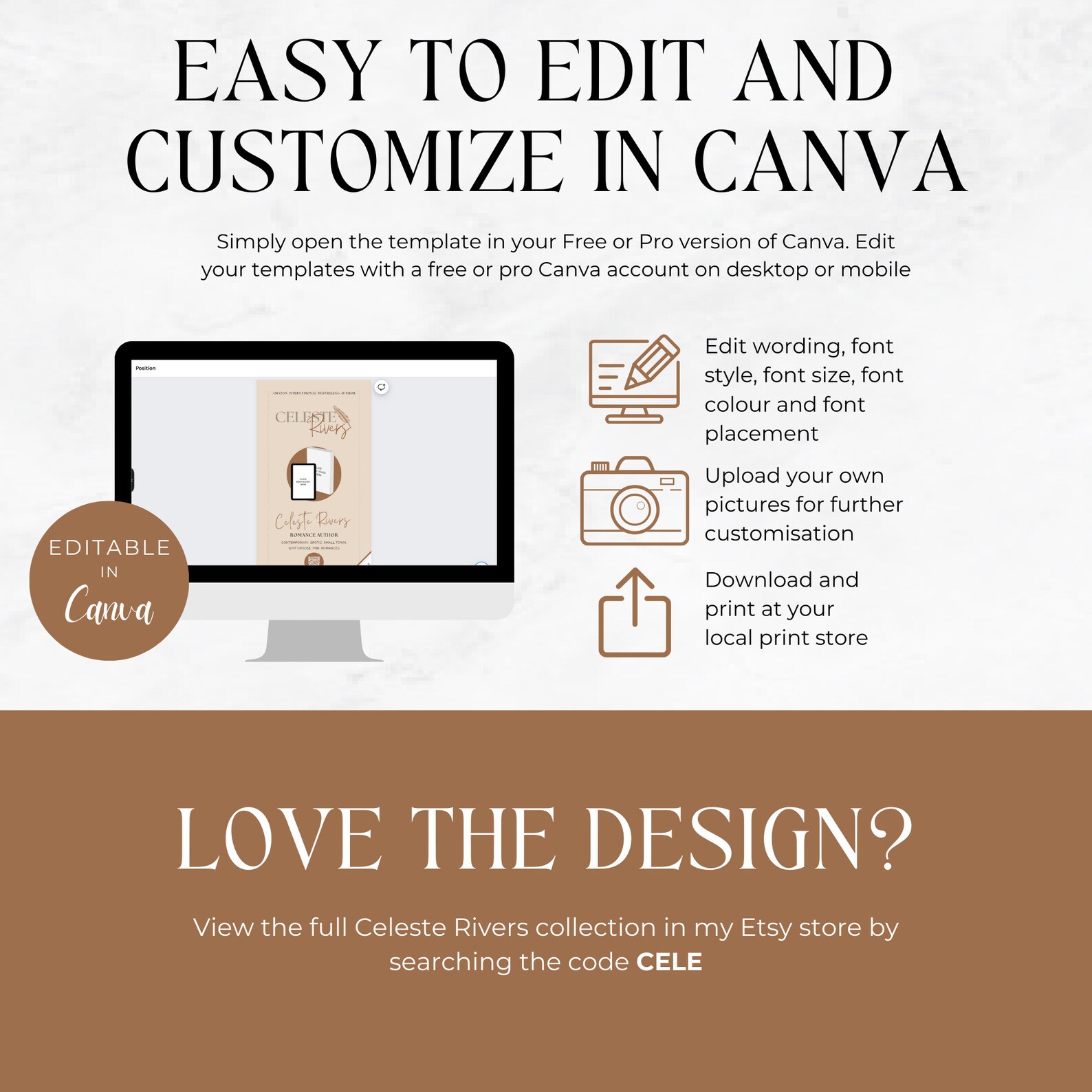 Romance Author Stand up Banner Template | Ebook Banner | Retractable ...