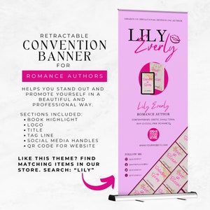 Romance Author Stand up Banner Template | Ebook Banner | Retractable ...
