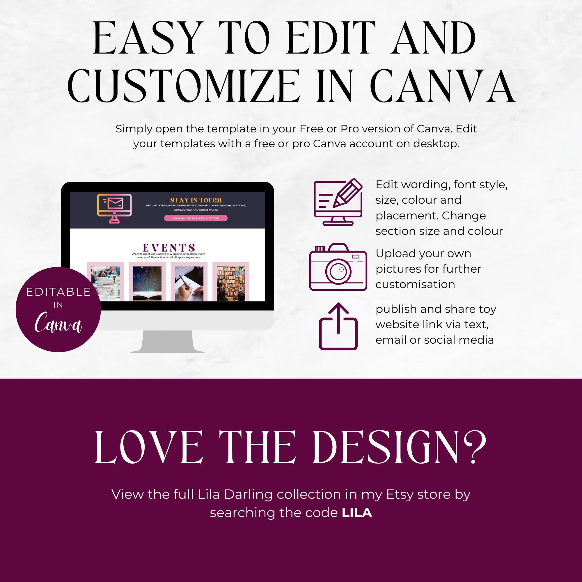 Canva Website Template for Authors | Website Theme Author | Fantasy ...