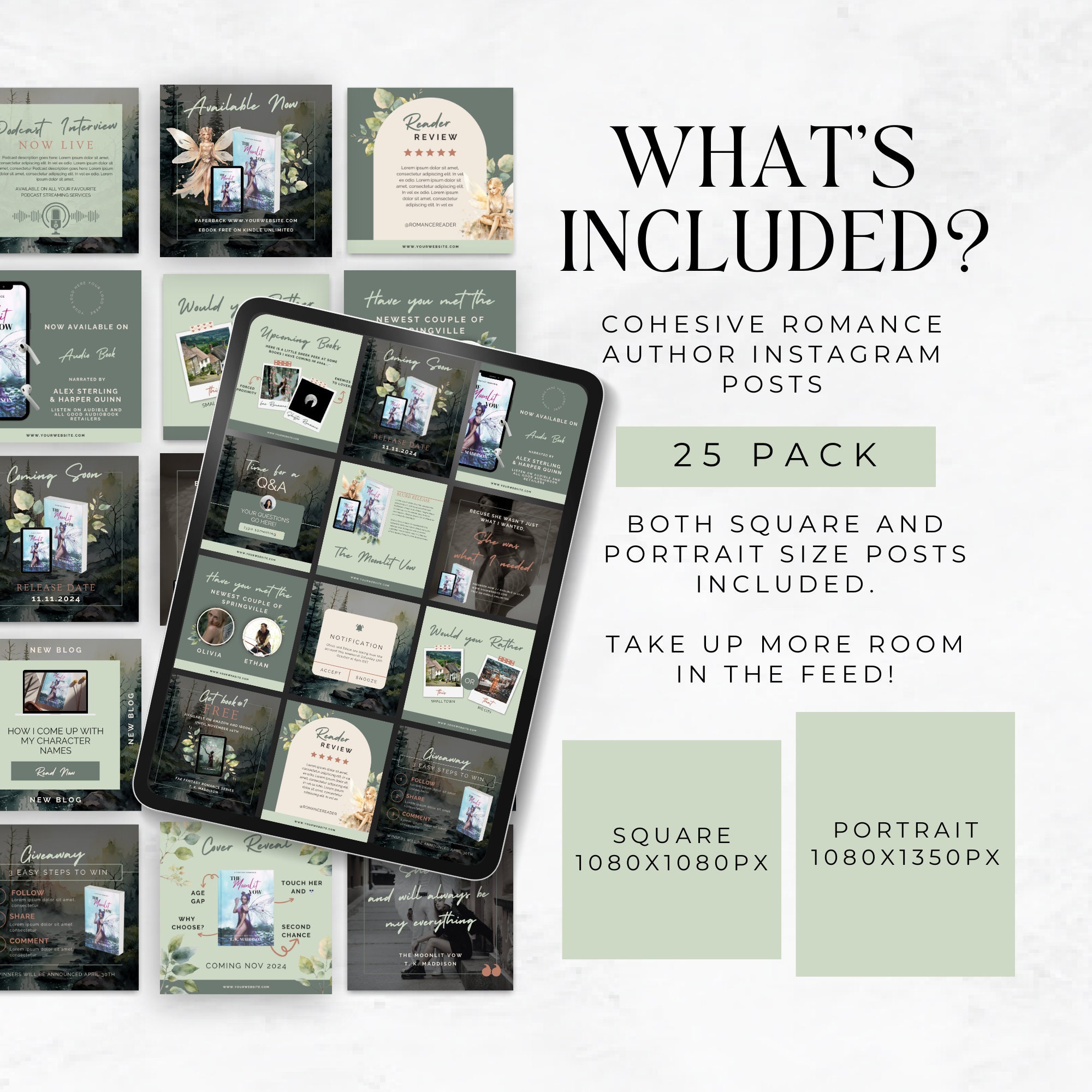 Social Media Templates for Romance Authors | Editable IG Posts Fantasy ...