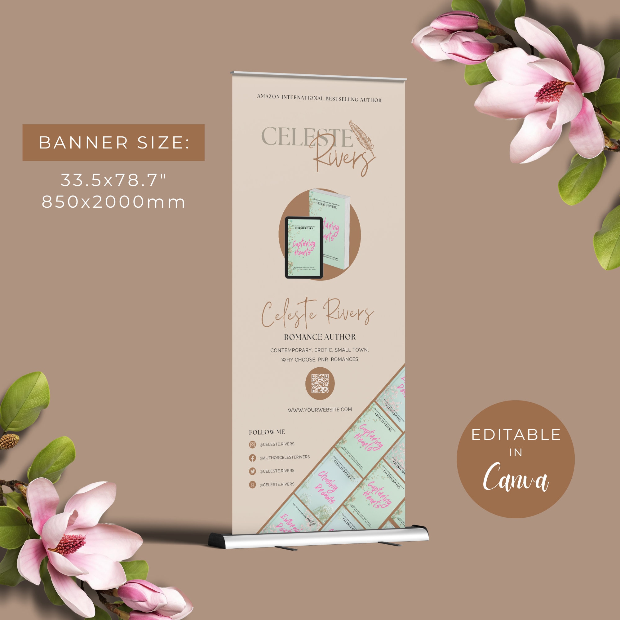 Romance Author Stand up Banner Template Ebook Banner Retractable Banner ...
