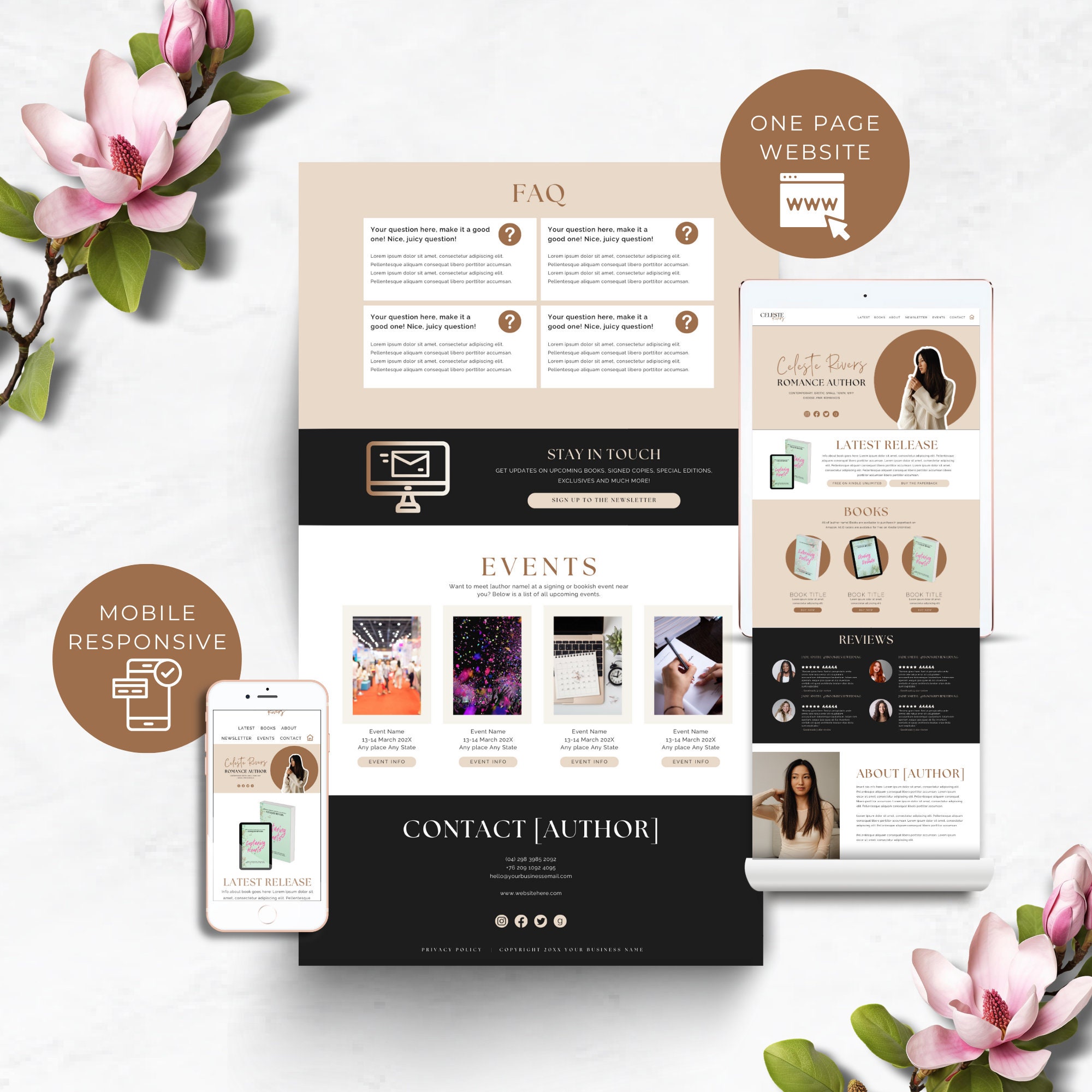 Canva Website Template for Romance Authors | Minimal Website Theme ...