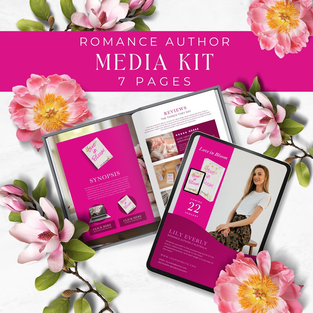 Romance Author Media Kit | Book Marketing | 7-page Author Media Kit ...