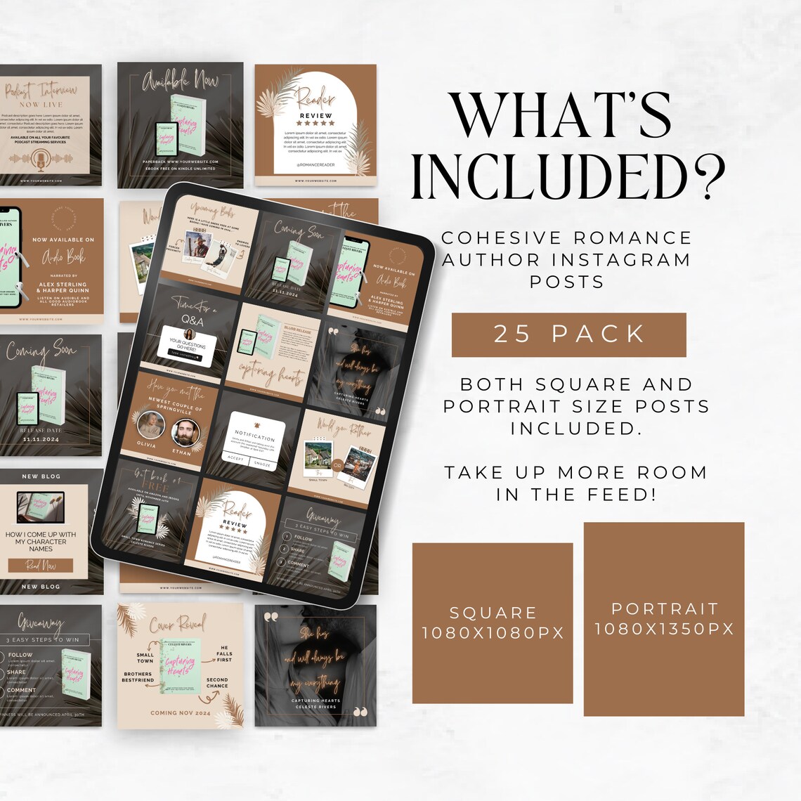 Instagram Templates for Romance Authors | Instagram Canva Template ...
