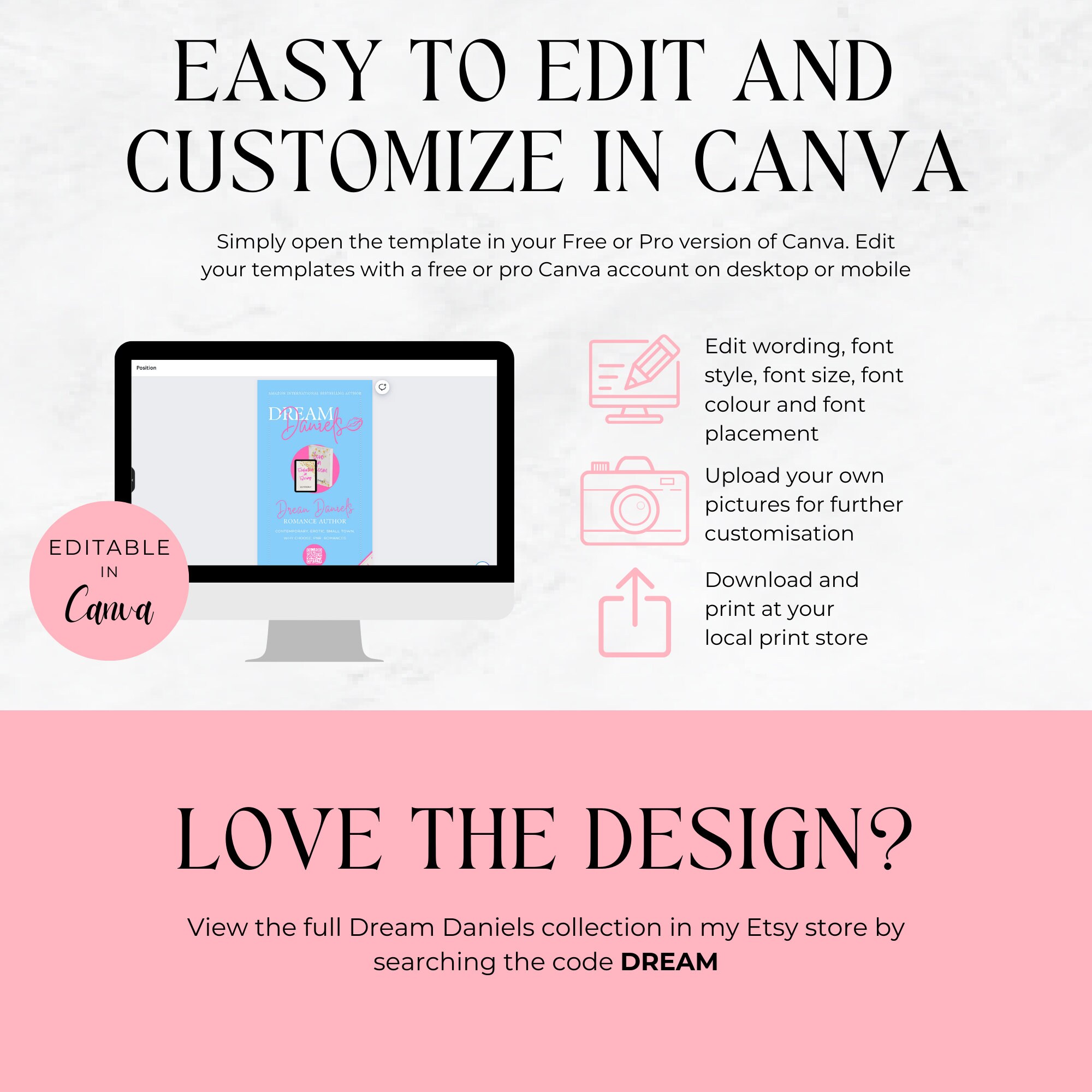 Romance Author Stand up Banner Template | Ebook Banner | Retractable ...