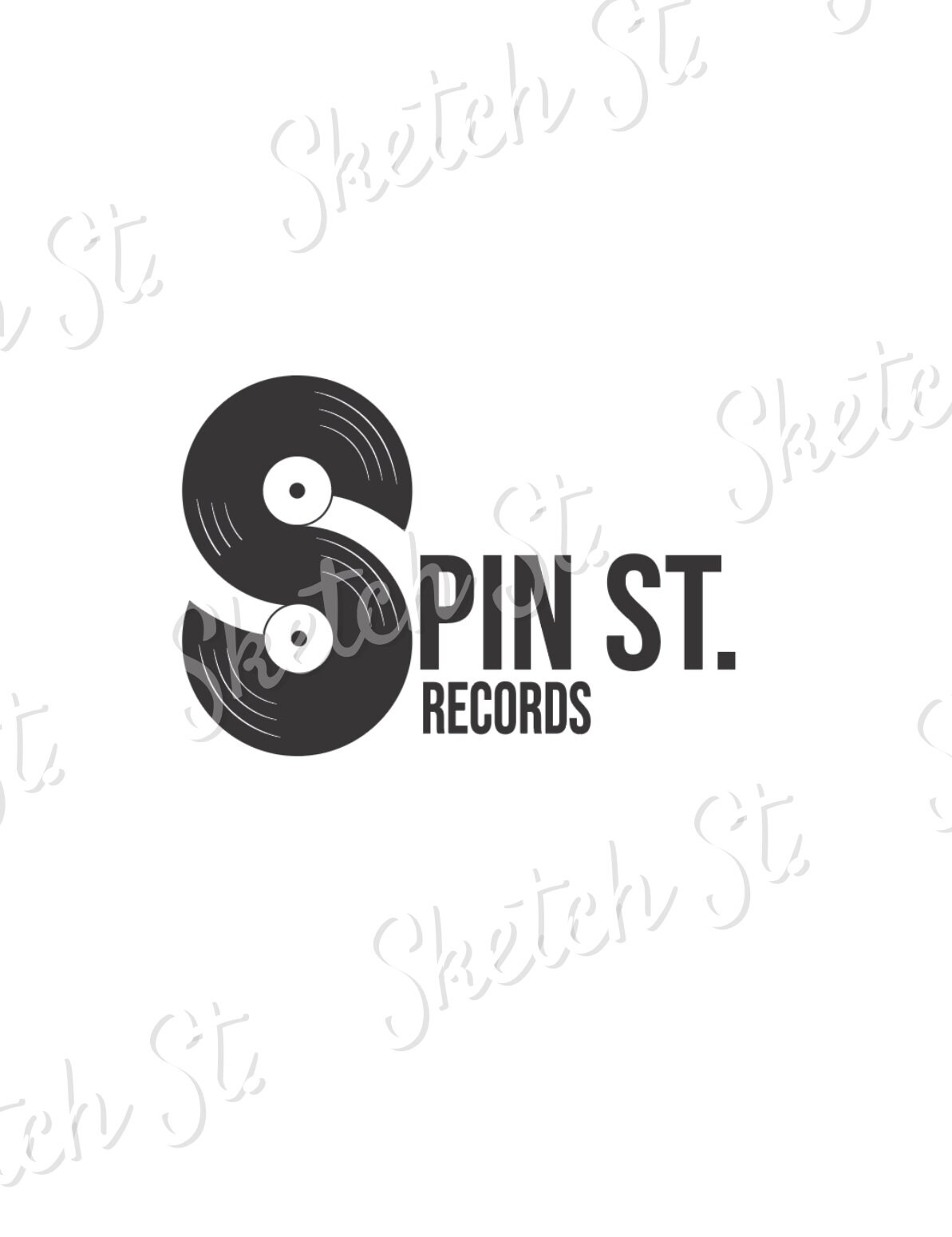 Spin St Records Logo Design Printable Download, Simple Logo, Small ...