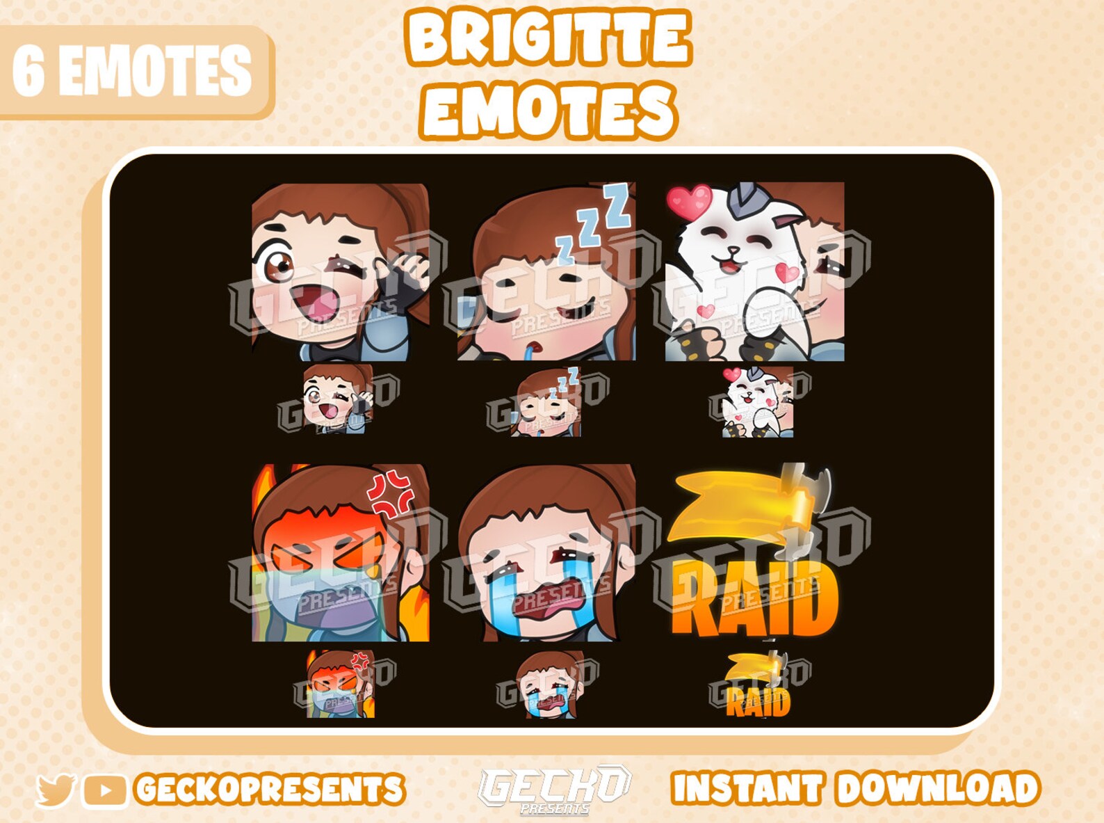 6 Brigitte OW2 Emotes | Static | Twitch Emote, Discord Emote - Etsy