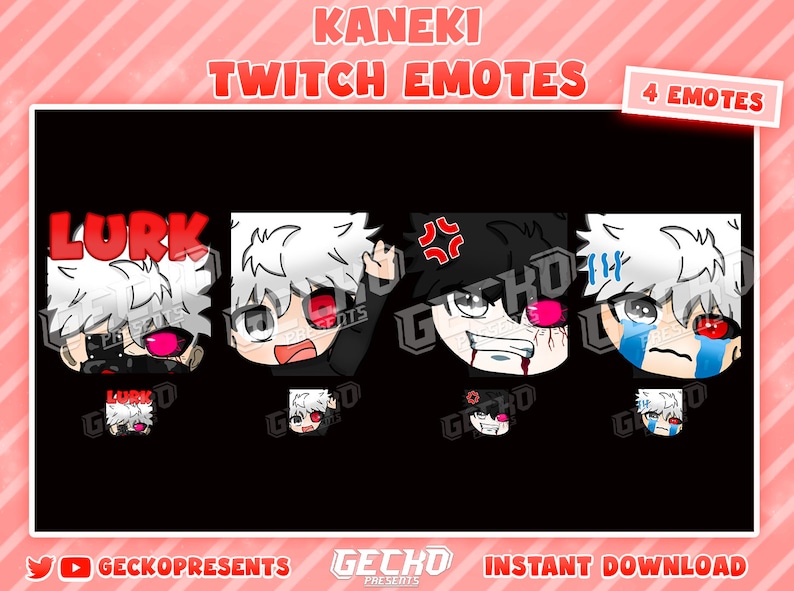 4 Tokyo Ghoul Kaneki Twitch Emotes | Static | Twitch Emotes, Discord ...