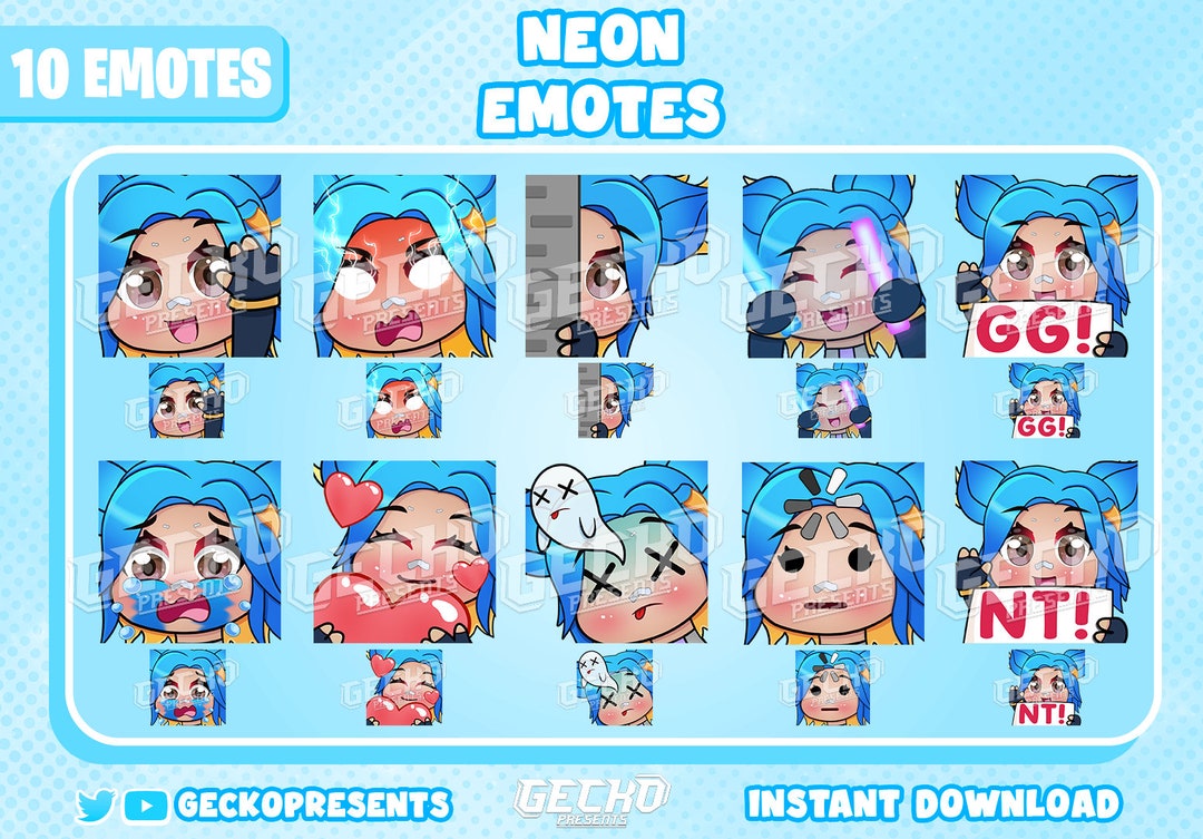 Neon Valorant Twitch Emotes (10) | Static/animated | Twitch Emotes ...