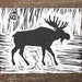 Moose 8 X 10 Linocut Print Hand Carved and Hand Pressed Black & White ...
