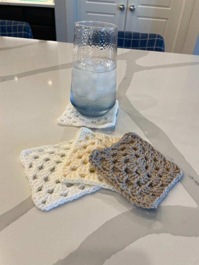 Crochet Granny Square Coasters - Etsy
