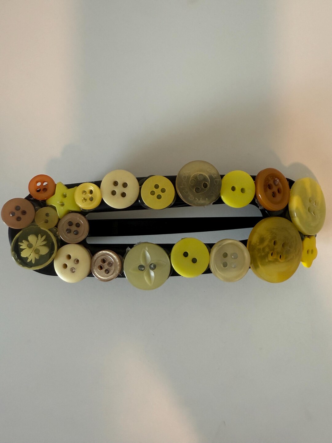 Yellow Button Hair Clip- Handmade Hair Accessory - Etsy