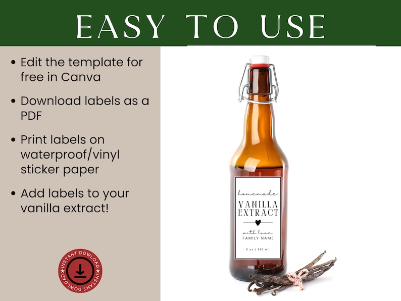 Vanilla Extract Labels, Vanilla Extract, Homemade Vanilla, Christmas ...