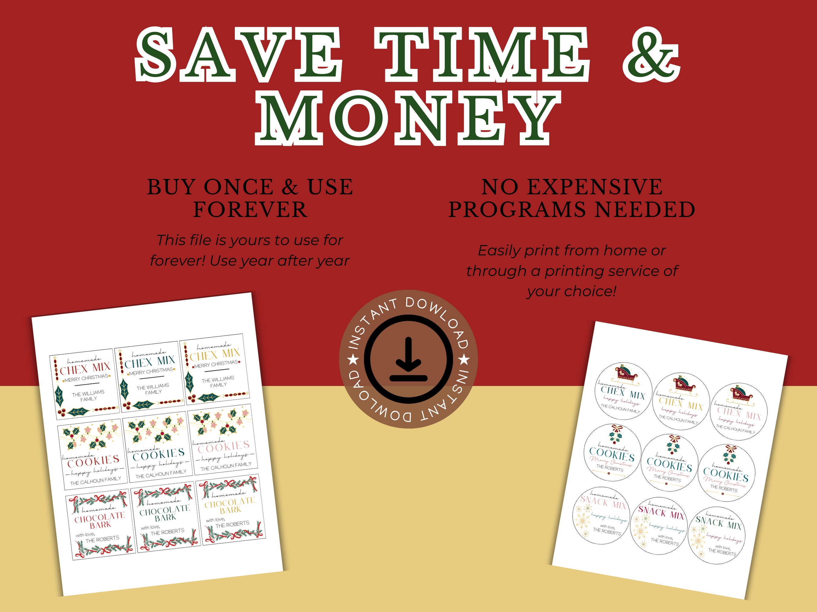 Christmas Jar Labels, Christmas Tree Labels, Christmas Baking ...
