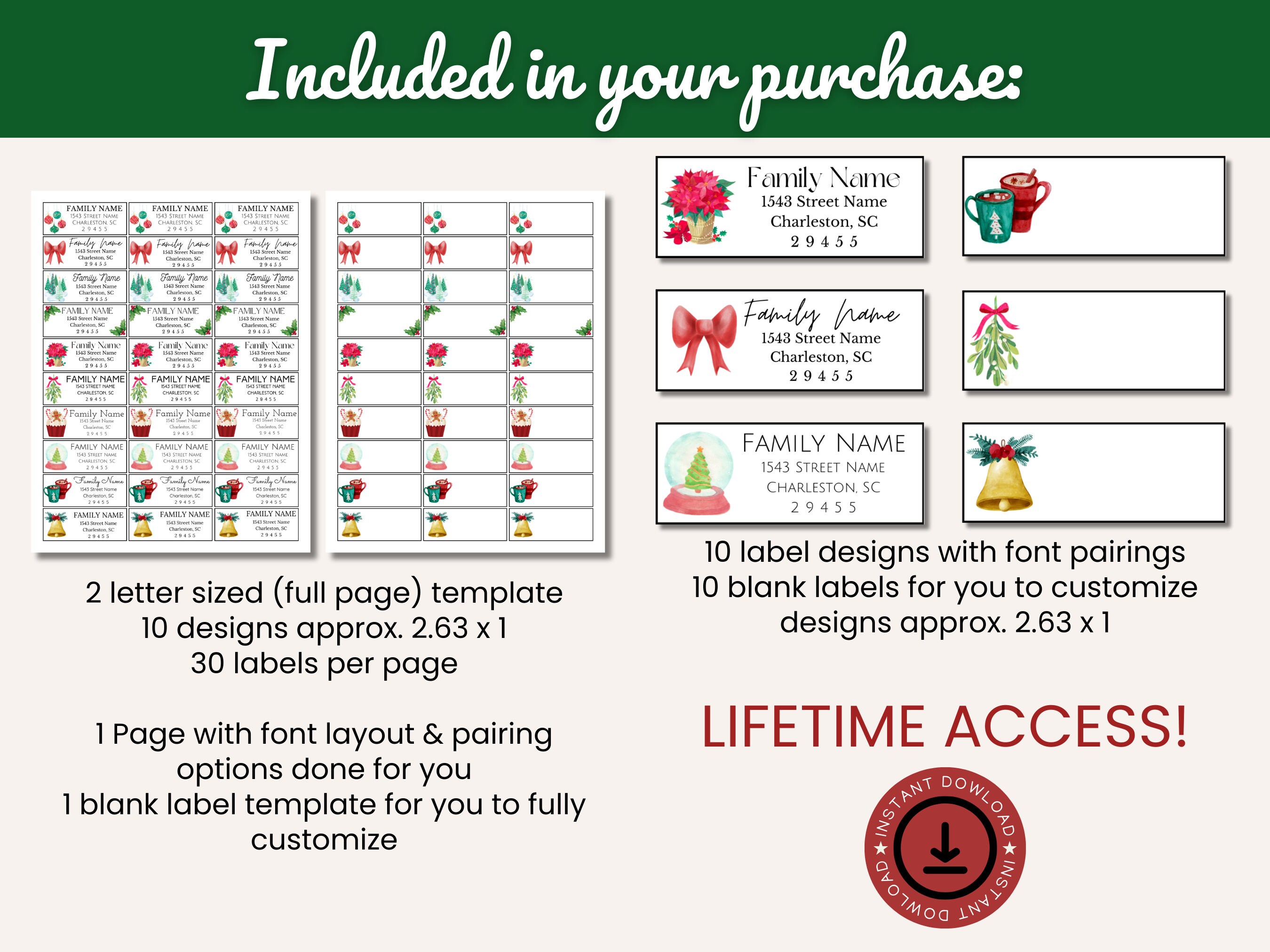 Christmas Address Labels, Vintage Christmas Labels, Personalized ...