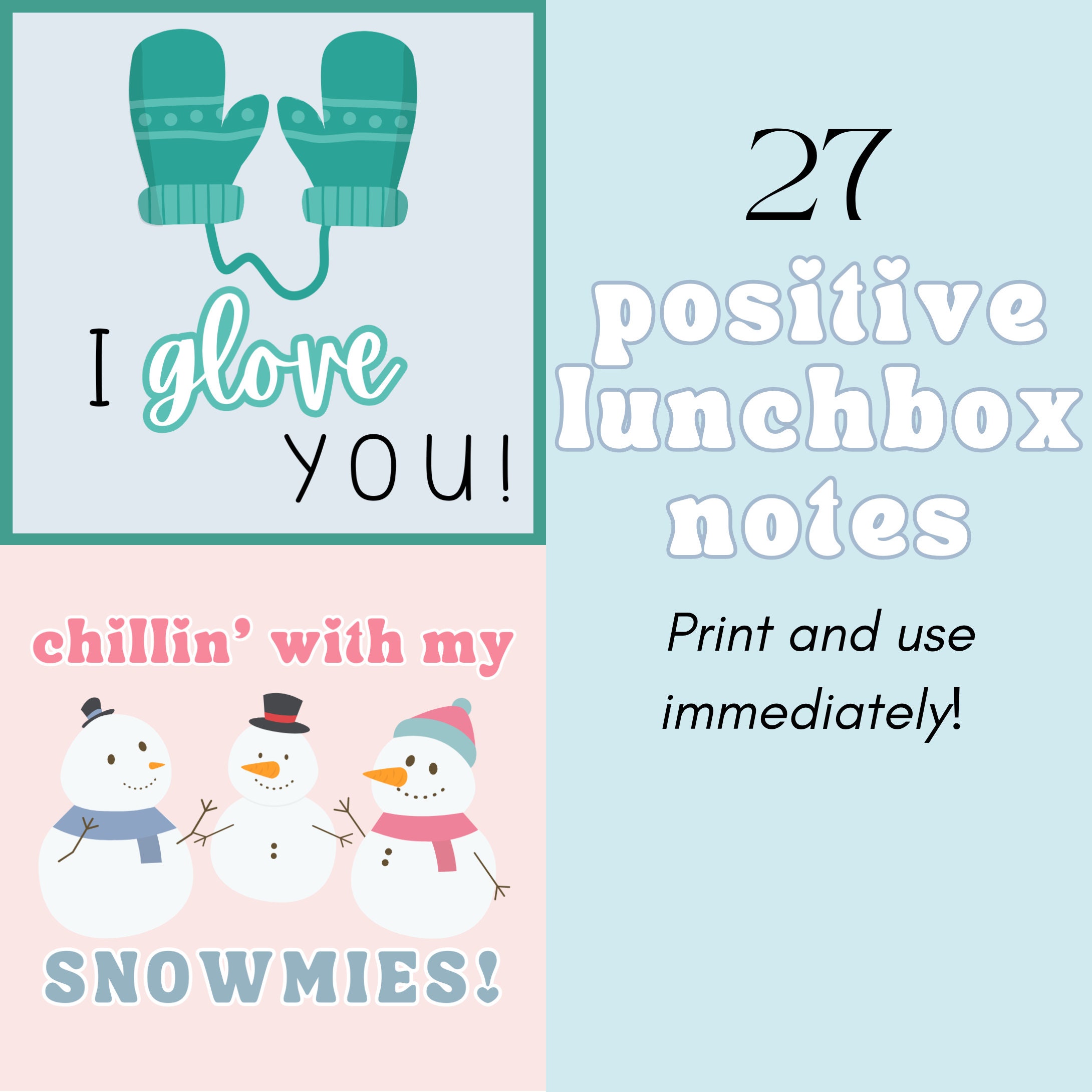 Printable Lunchbox Notes, Back to School, Lunch Box Notes, Printable ...