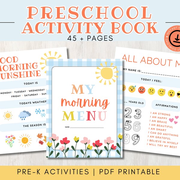 Preschool Workbook - Etsy
