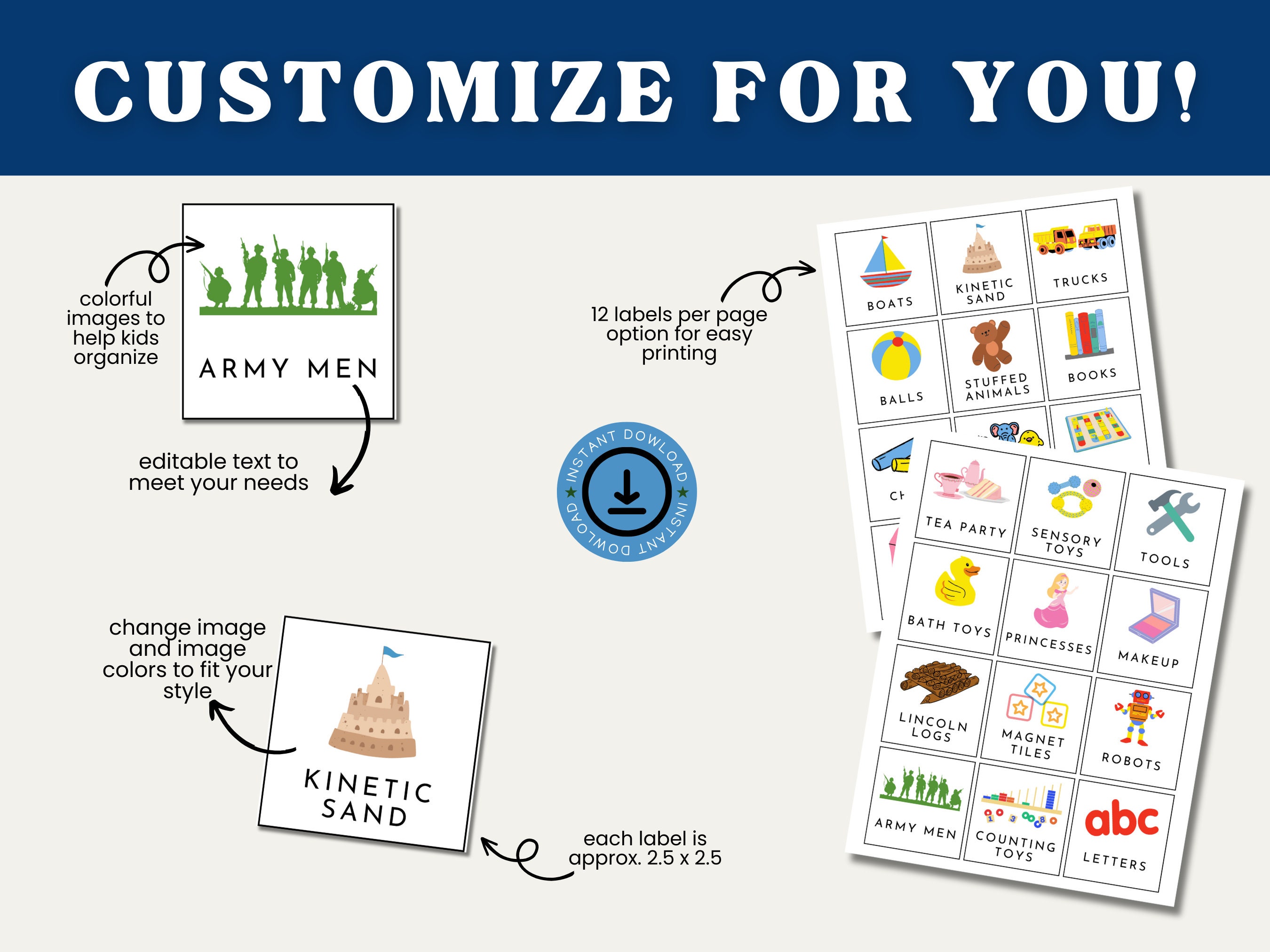 Toy Storage Labels, Organization Labels, Home Organization Labels ...