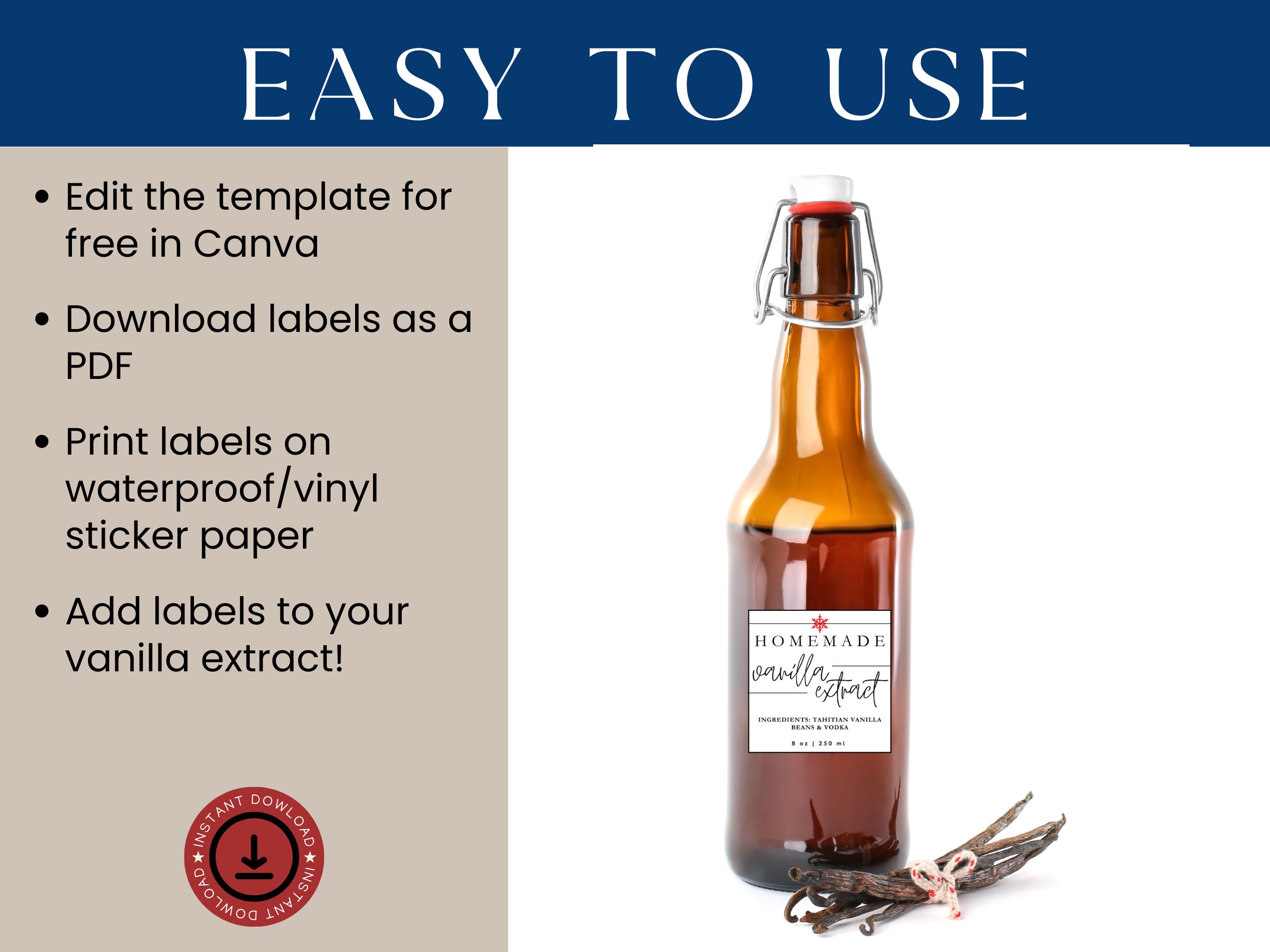 Vanilla Extract Labels, Vanilla Extract, Homemade Vanilla, Tags for ...