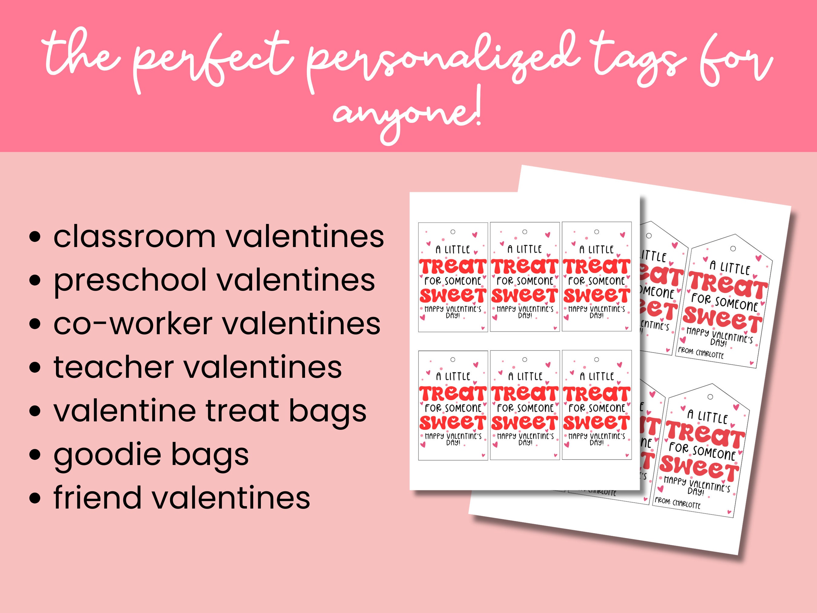 Printable Valentine Tag, Classroom Valentines, Preschool Valentines ...
